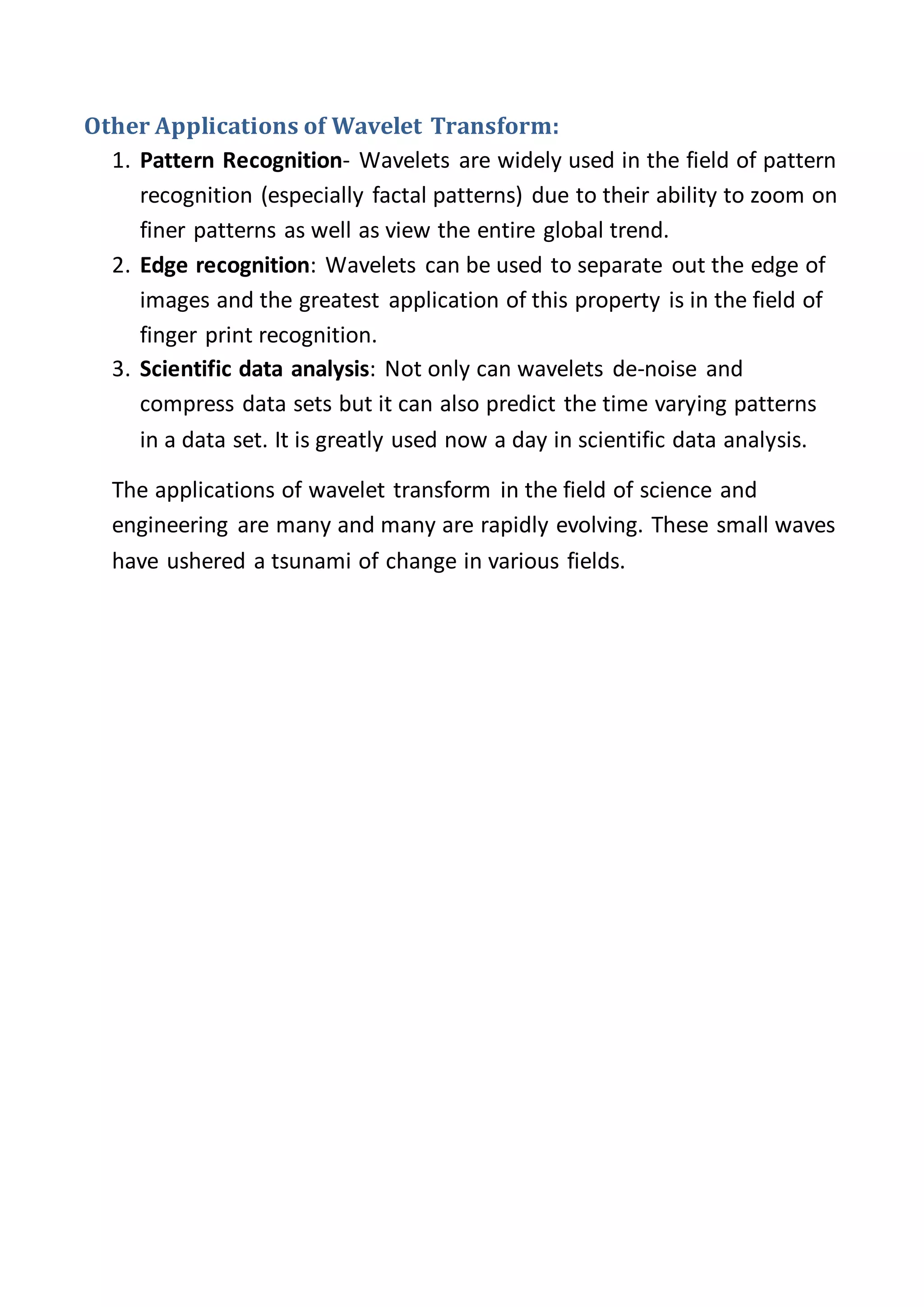 Wavelet Transform And Its Applications In Data Analysis And Signal And Image Processing Pdf