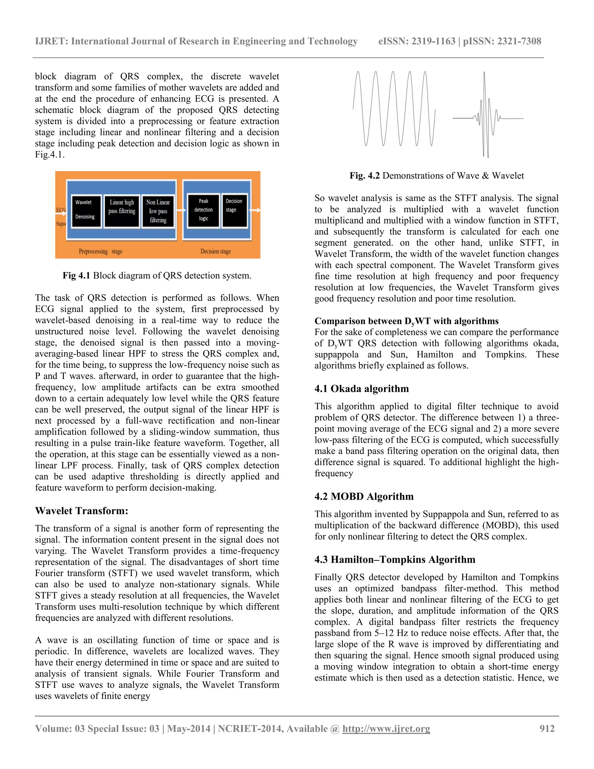 Wavelet transform based on qrs detection using diodic algorithm | PDF