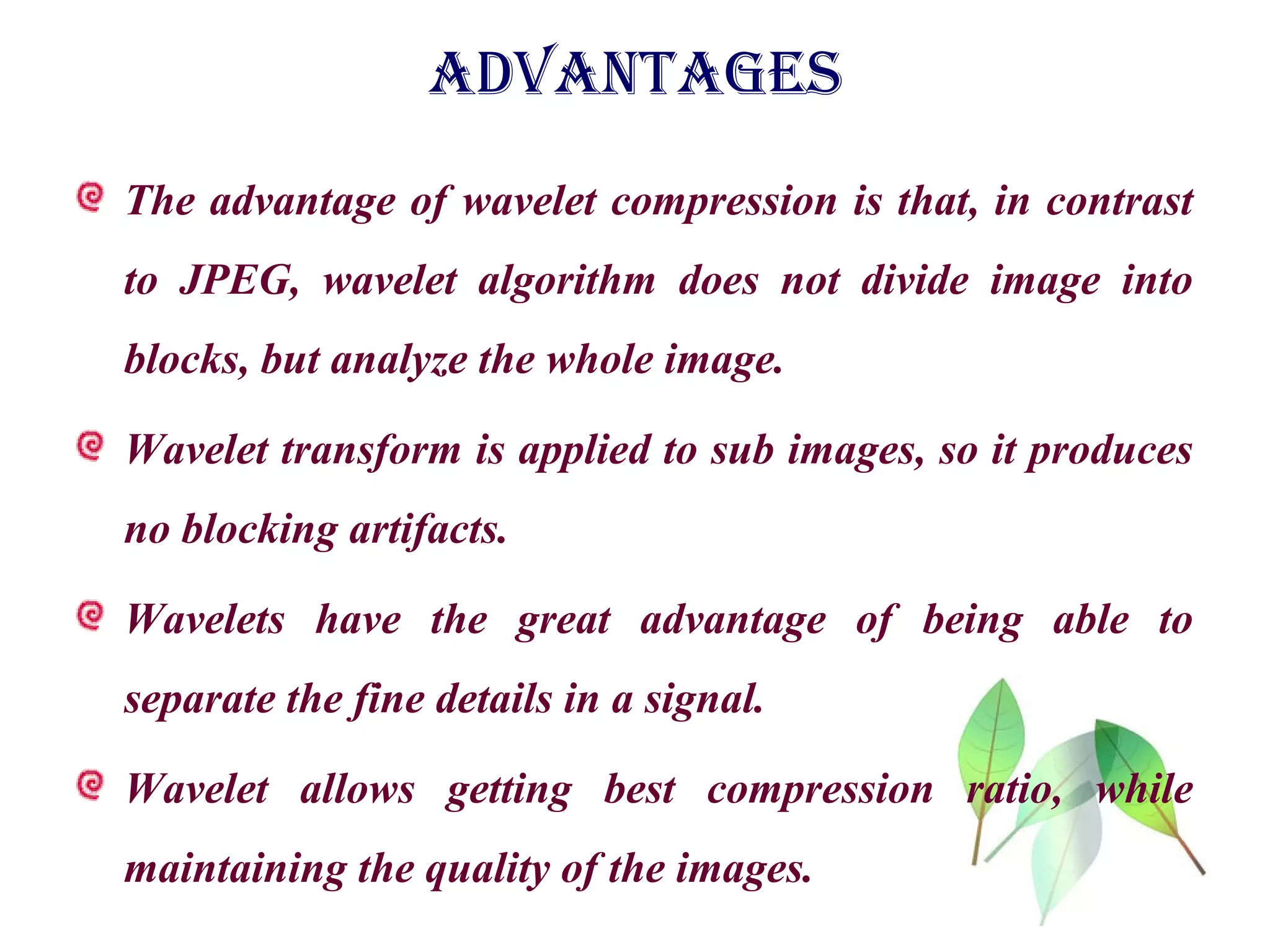 Wavelet transform in image compression | PPT