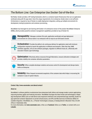 WaveMaker Case Study - Faster, Better & More Agile With Docker | PDF