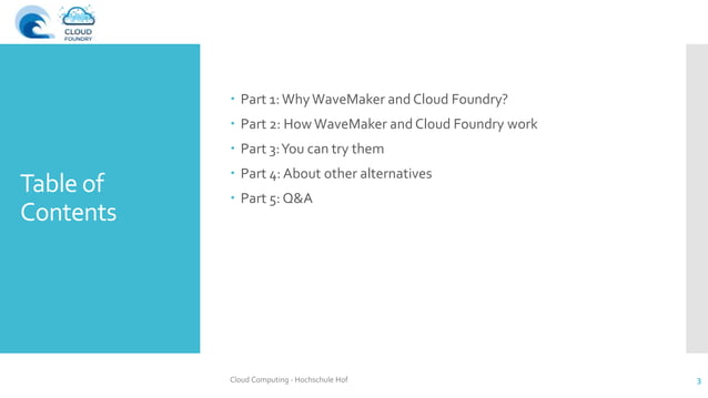WaveMaker and Cloud Foundry | PPT