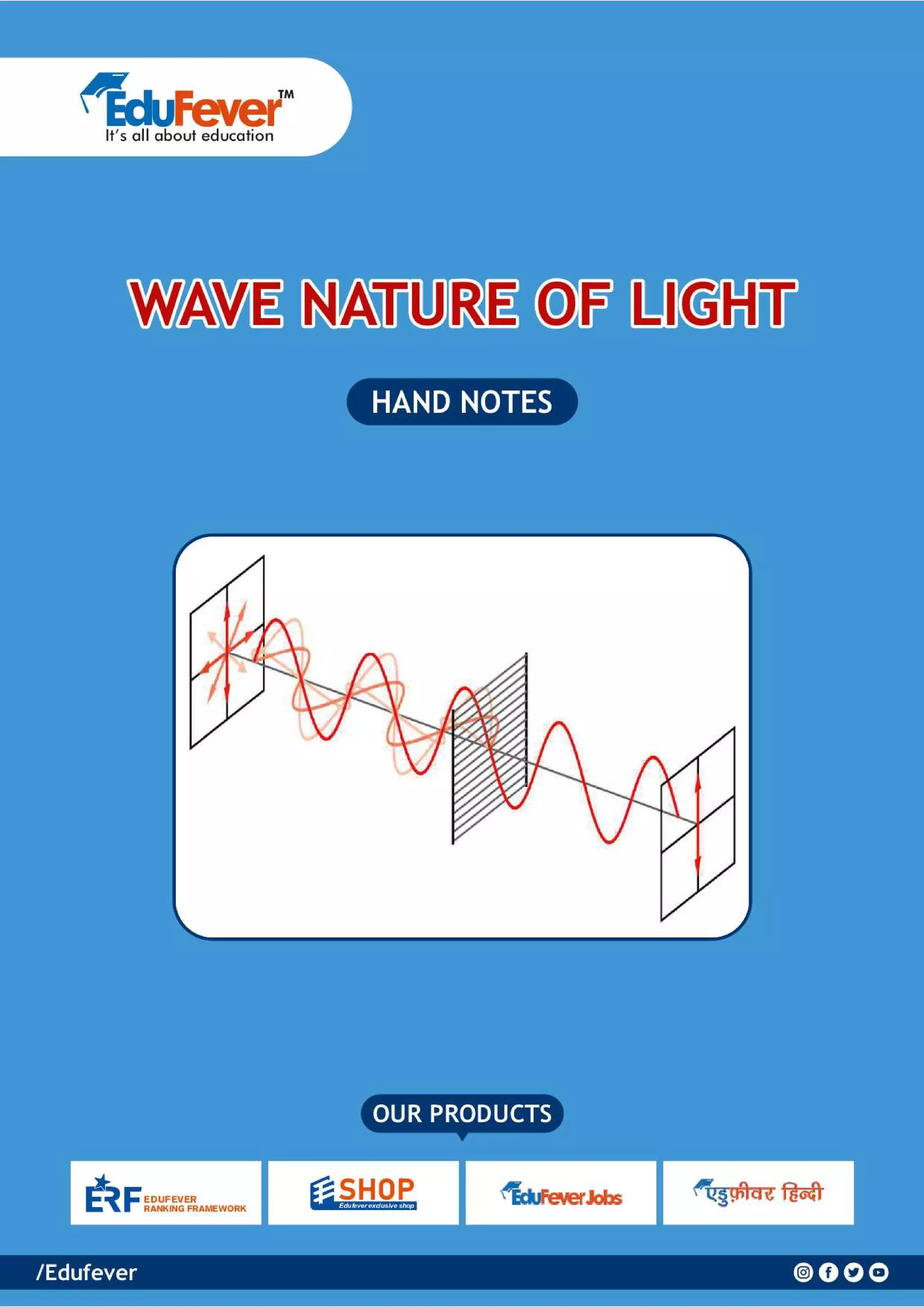 Wave Nature of Light - Physics Handwritten Notes | PDF