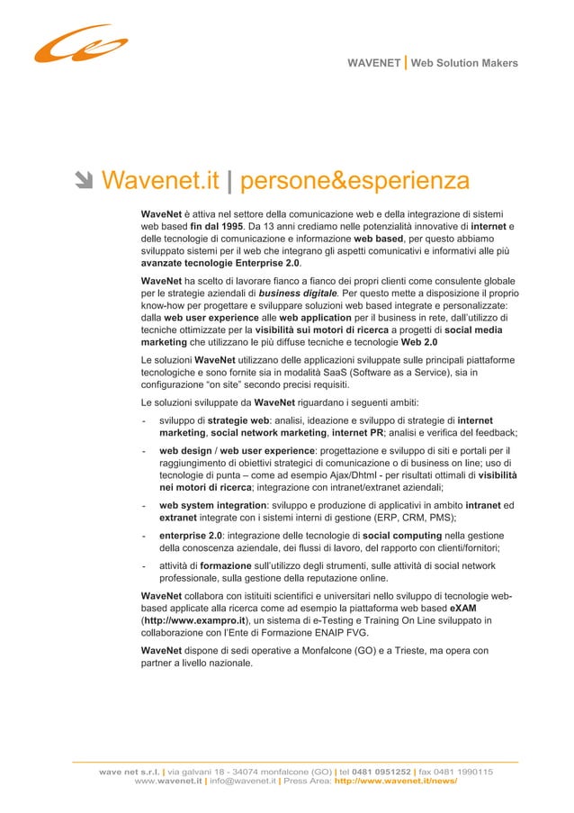 Wavenet.it | Web Solution makers | PDF