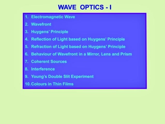 Wave optics class 12..................... | PDF