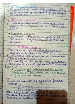 Wave optics handwritten best notes ..pdf