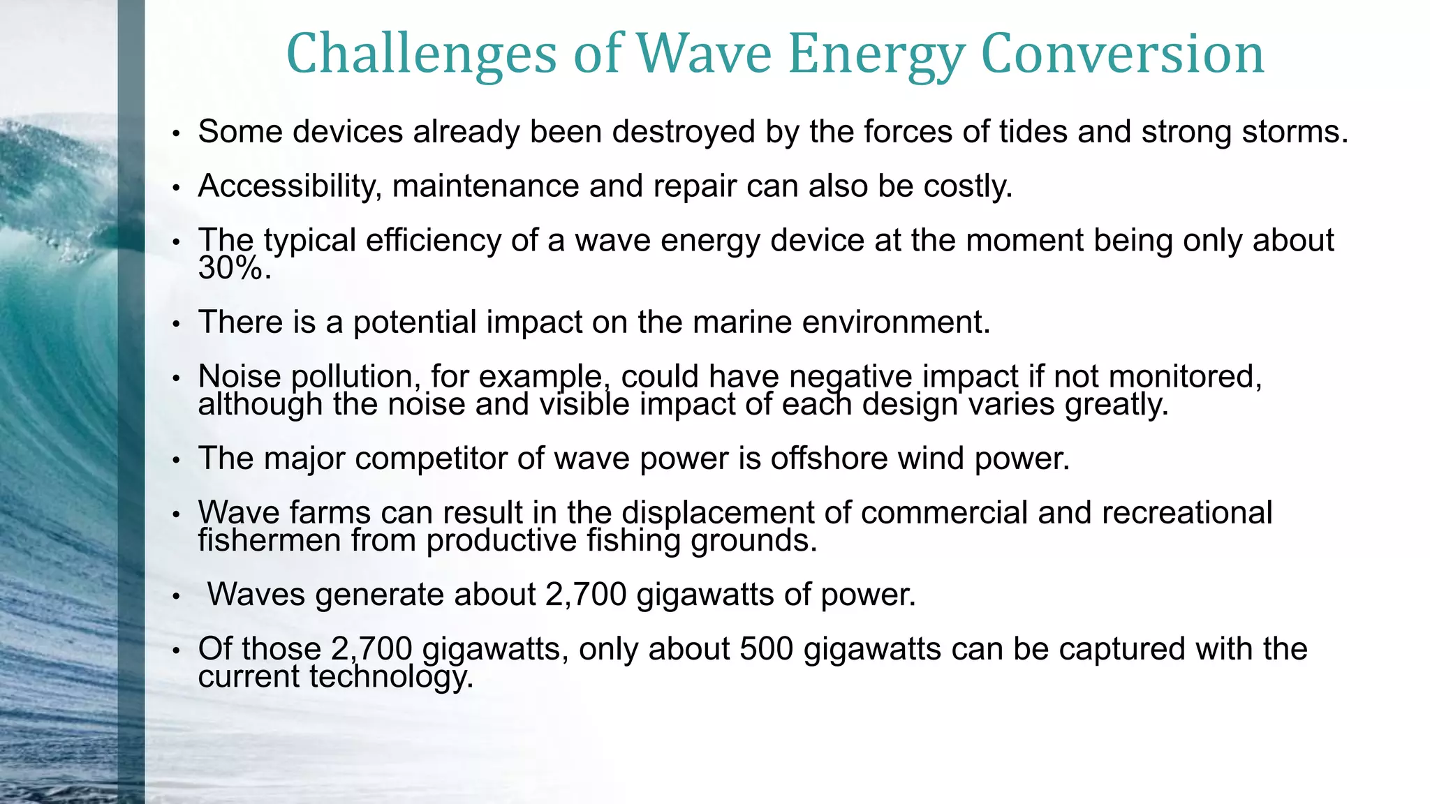 A Wave To Wire Model Of Ocean Wave Energy Conversion System Using Matlabsimulink Platform Ppsx