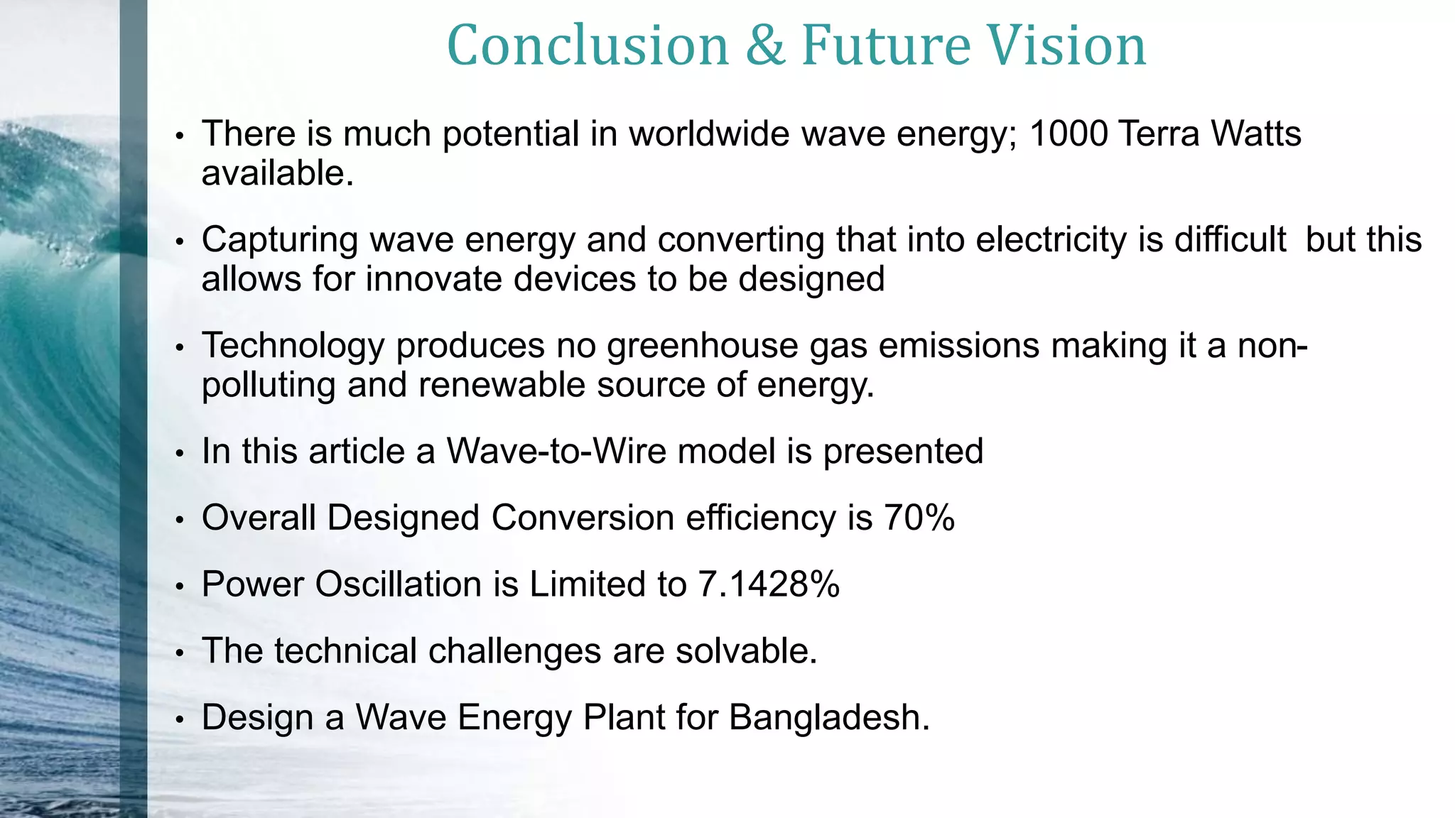 A wave-to-wire model of ocean wave energy conversion system using ...