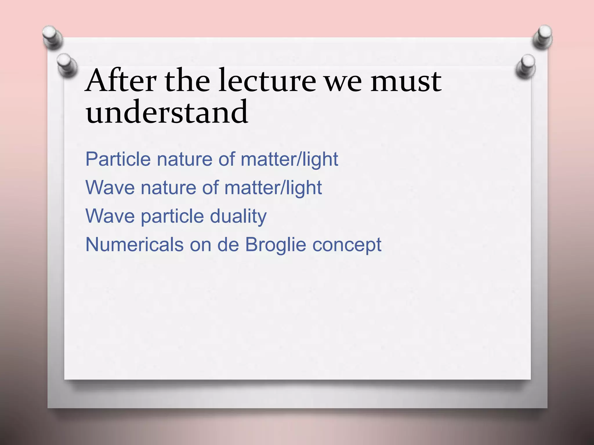 Wave Particle Duality Pptx Physics Science