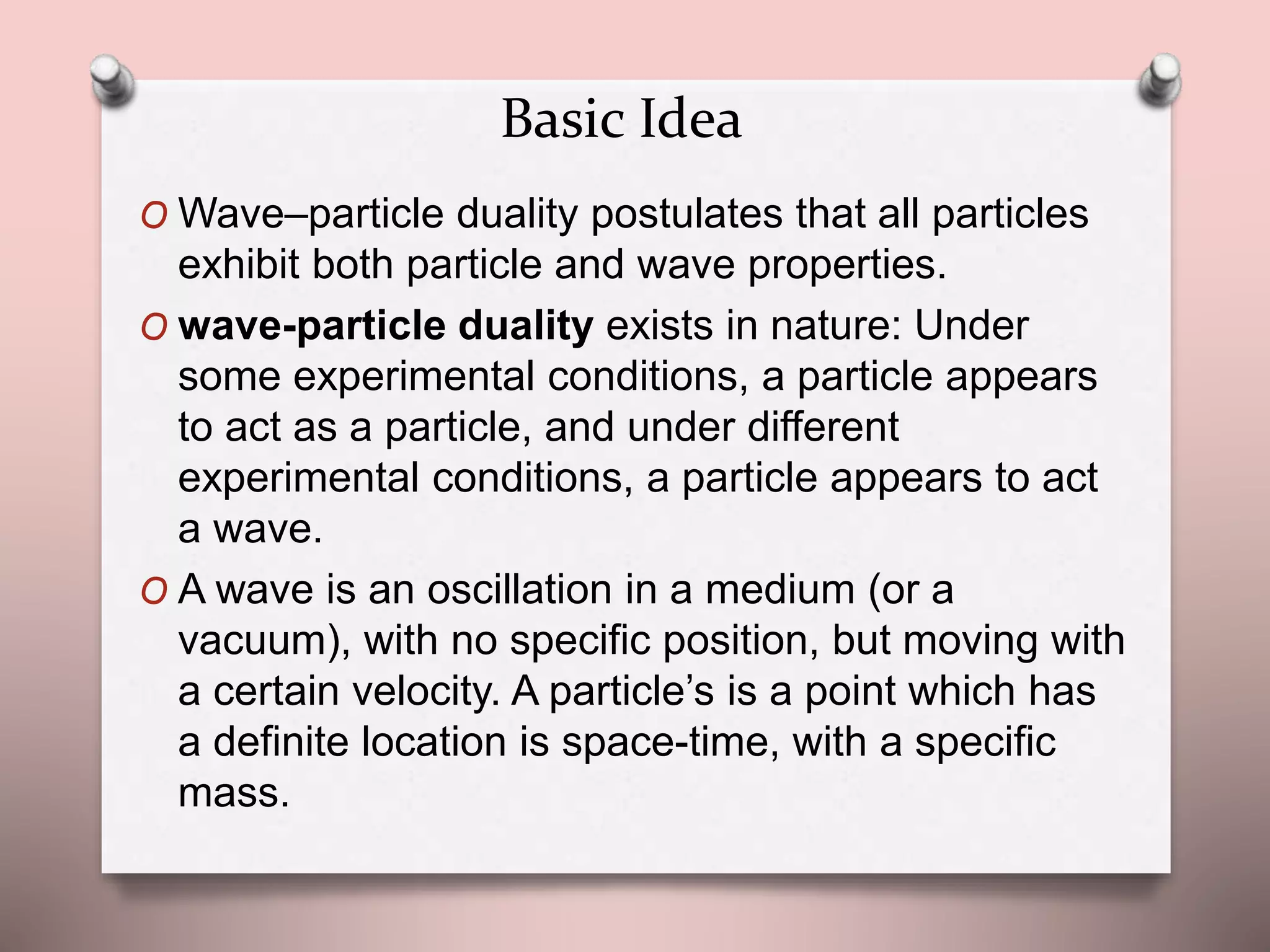 Wave Particle Duality Pptx Physics Science