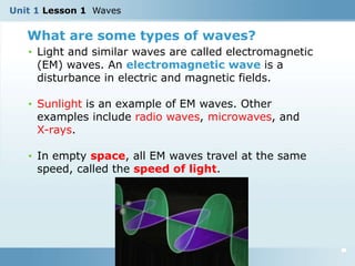 Unit 9 waves science characteristics of waved | PPT
