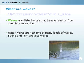 Unit 9 waves science characteristics of waved | PPT