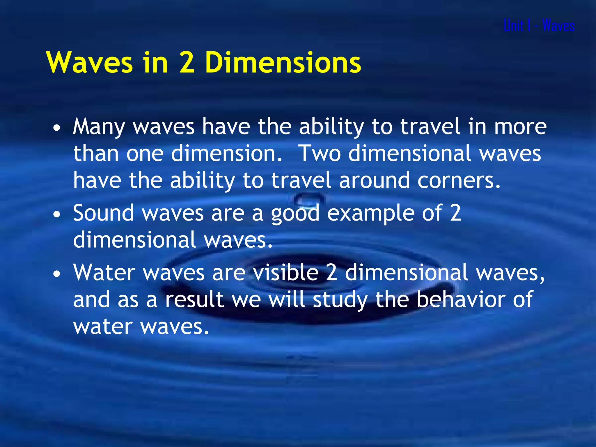 Waves in 2 Dimensions | PPT