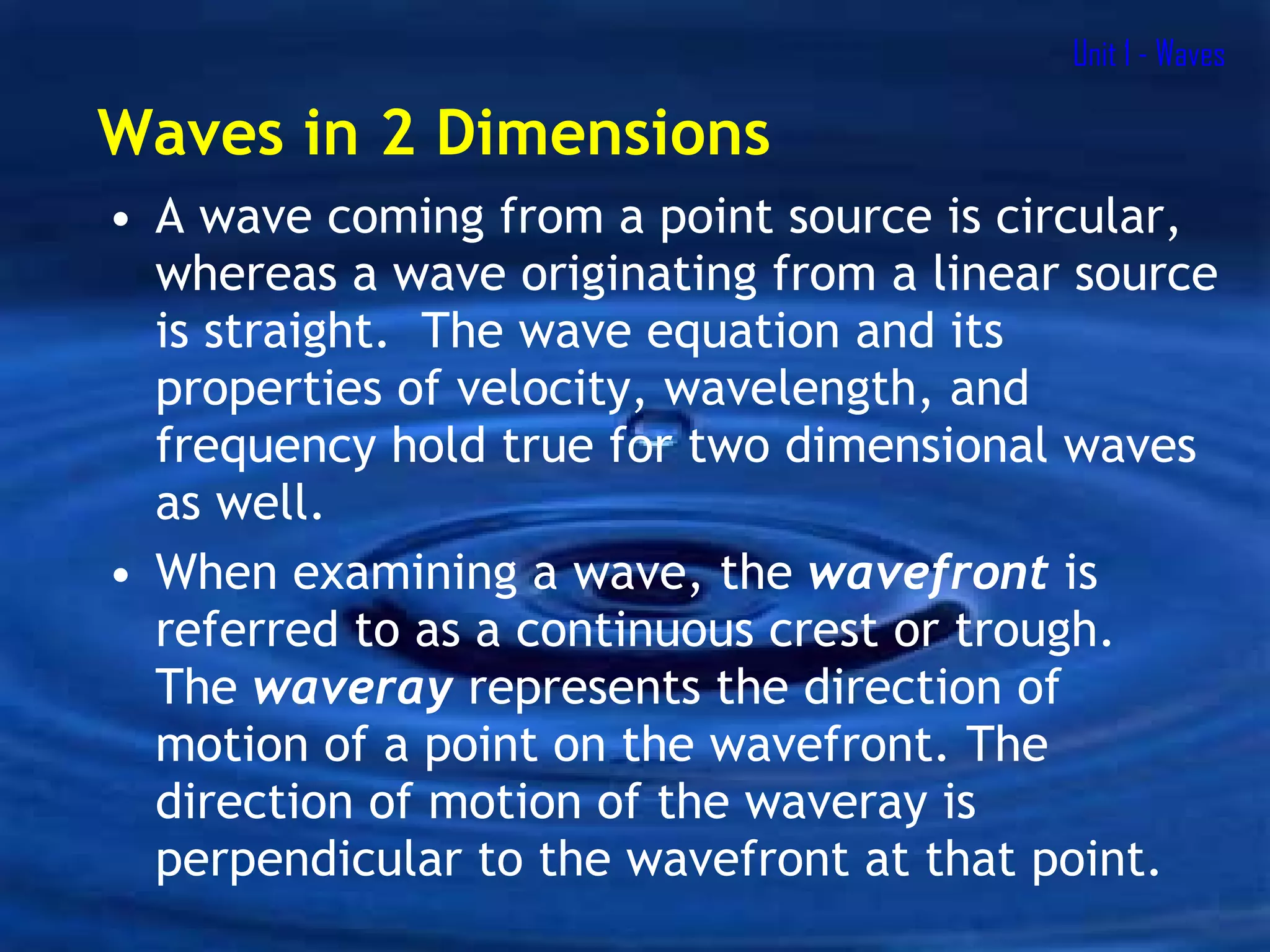 Waves in 2 Dimensions | PPT
