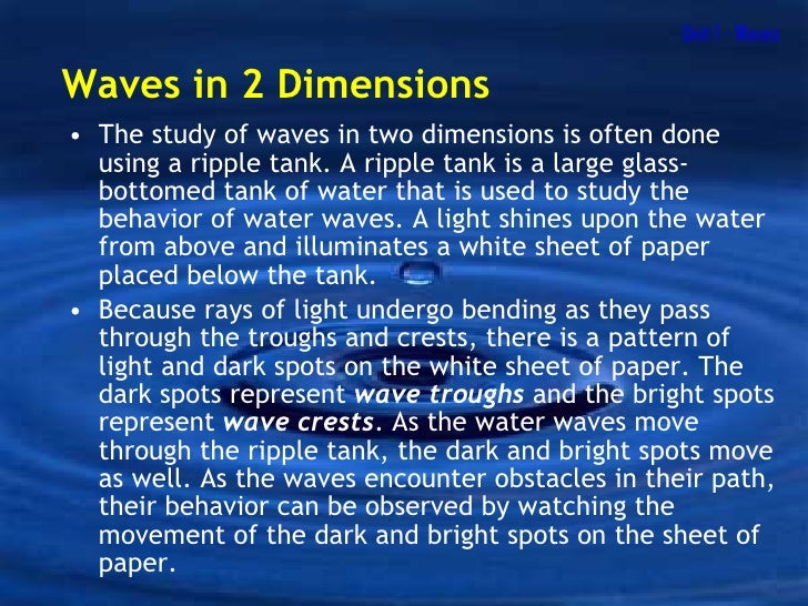 Waves in 2 Dimensions