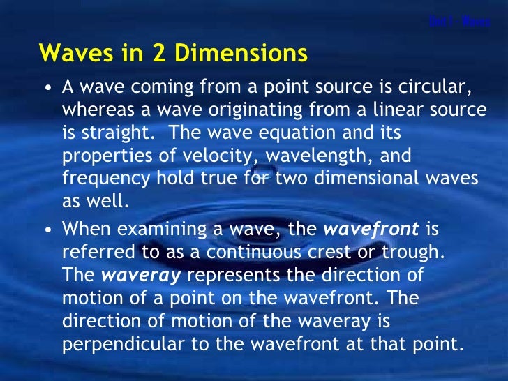 Waves in 2 Dimensions