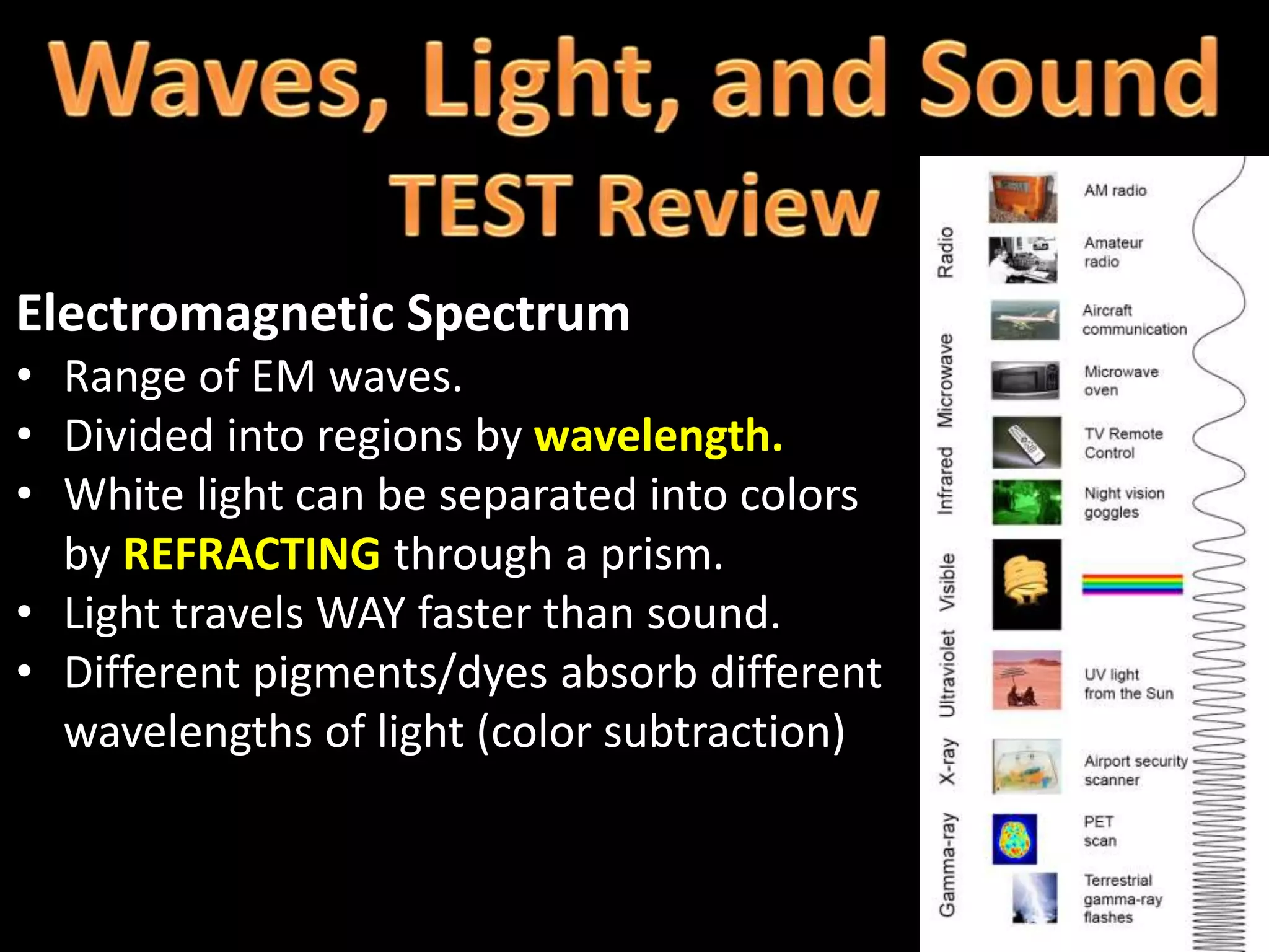 Waves light sound test review | PPT