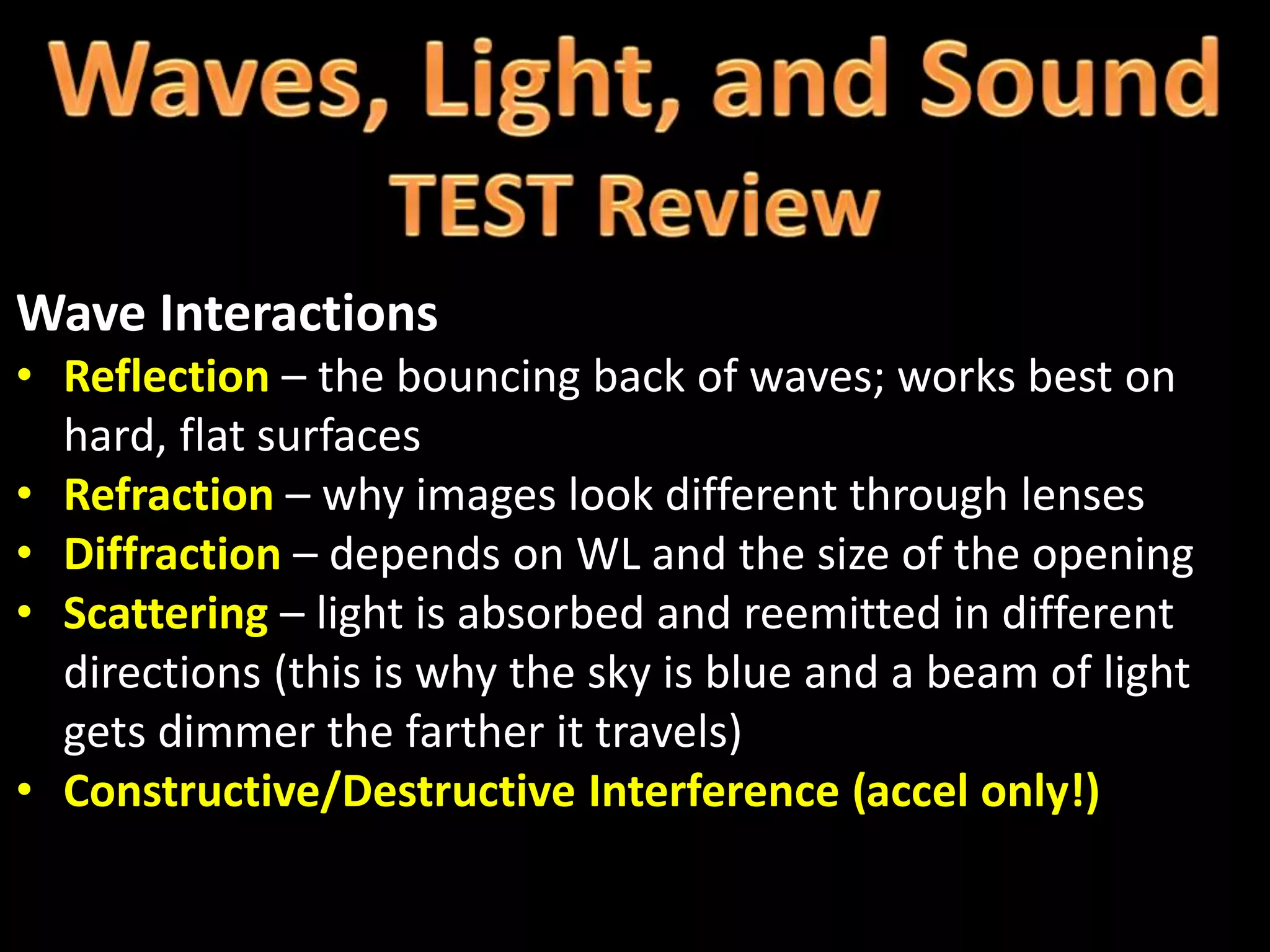Waves light sound test review | PPT