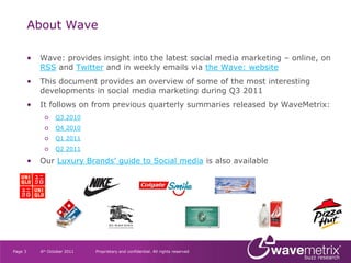 Wave Social Media Quarterly Q3 2011(Wavemetrix) -OCT11 | PPT