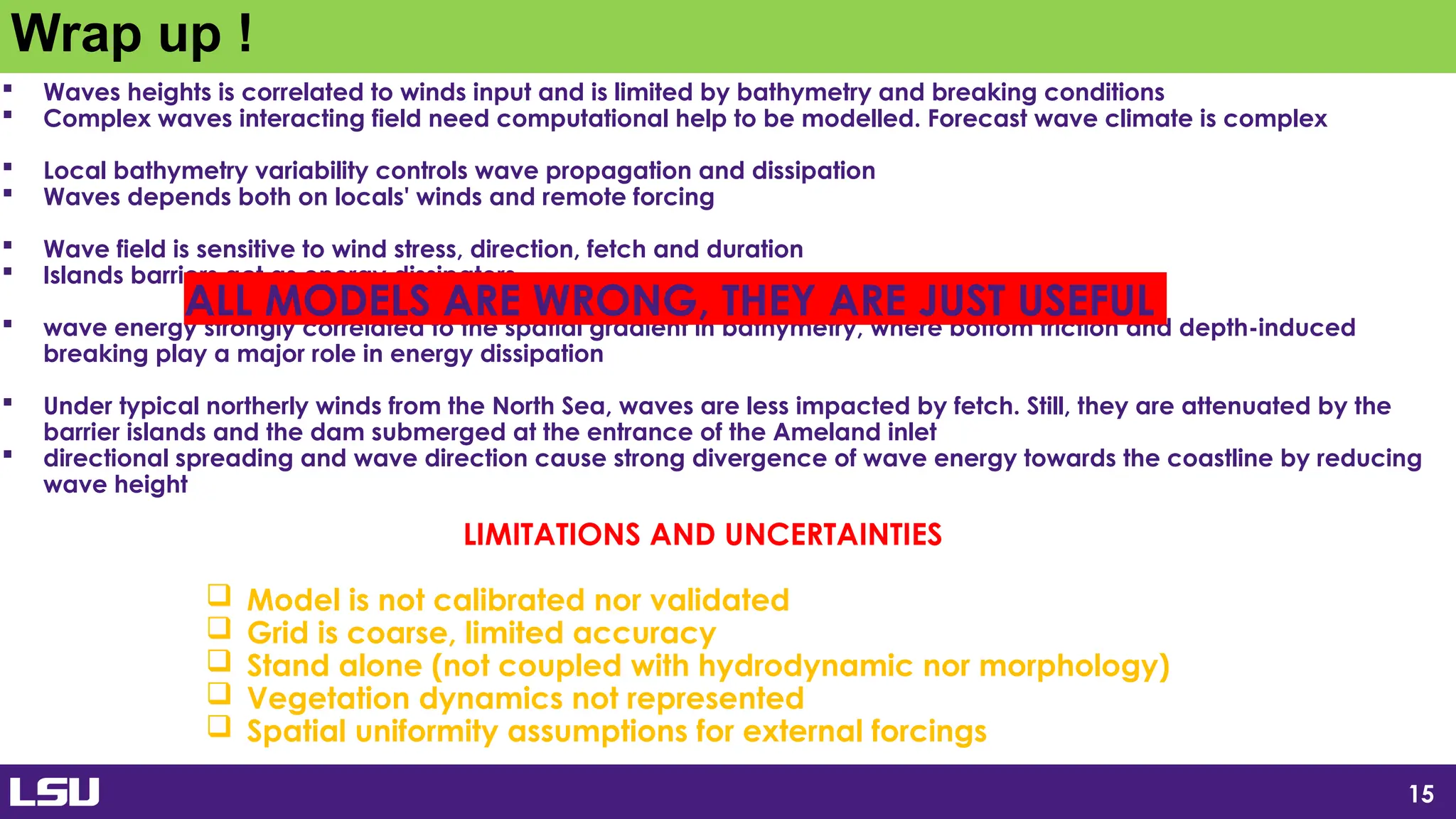 Waves generation and dissipation at the waden sea, Netherlands with ...