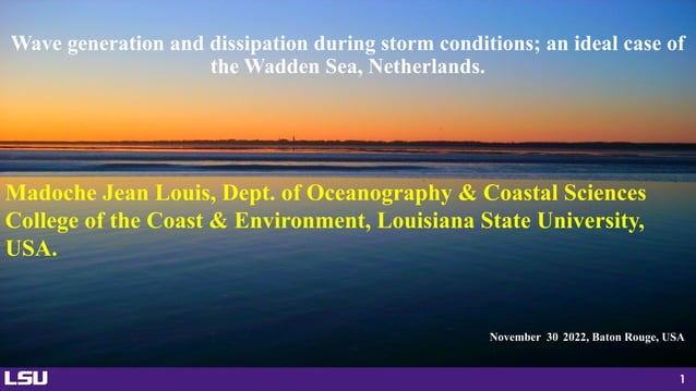 Waves generation and dissipation at the waden sea, Netherlands with ...