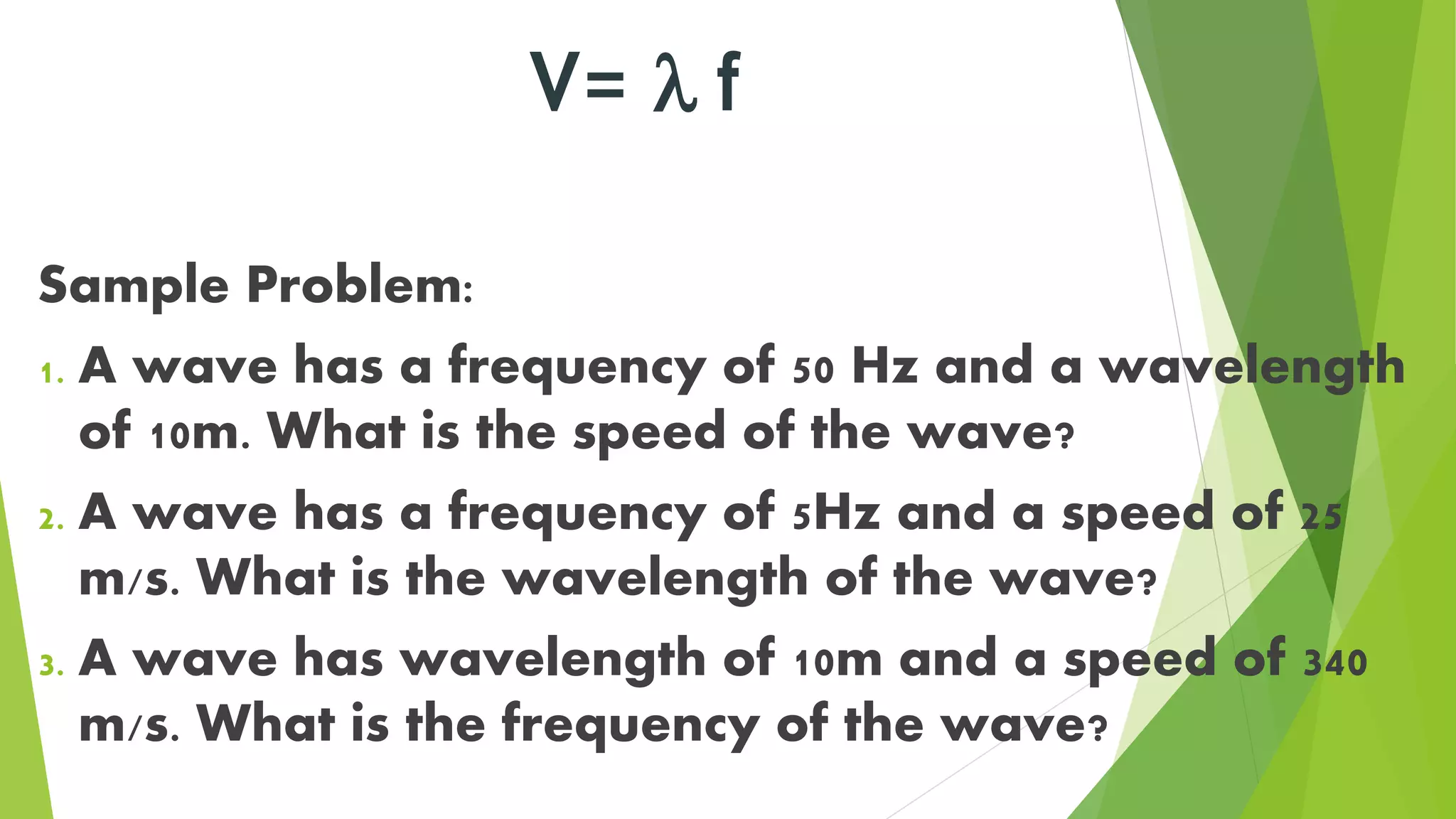 Wave Speed Frequency And Wavelength Ppt