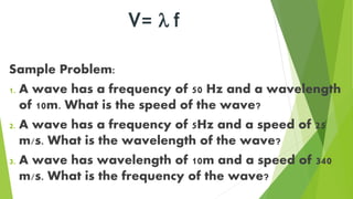 Wave speed, frequency and wavelength | PPTX