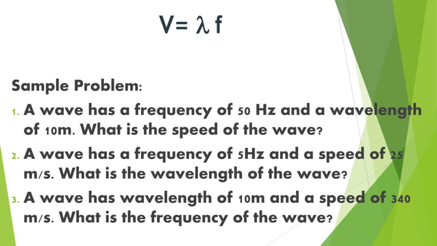 Wave speed, frequency and wavelength | PPTX