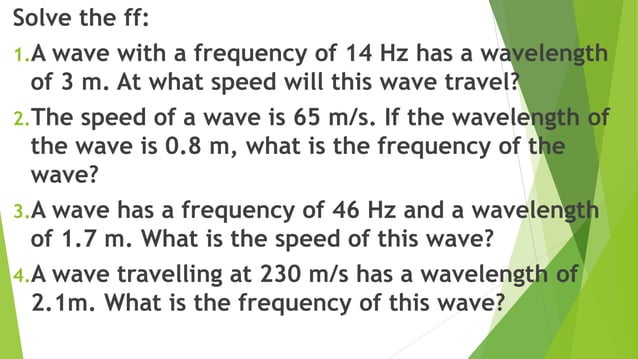 Wave speed, frequency and wavelength | PPTX