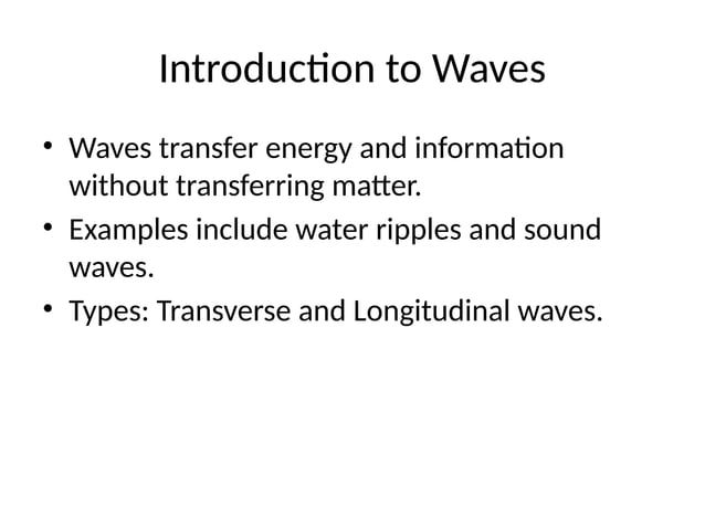 waves brief description for students gcse | PPT