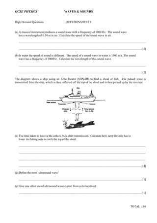Waves questions | PDF