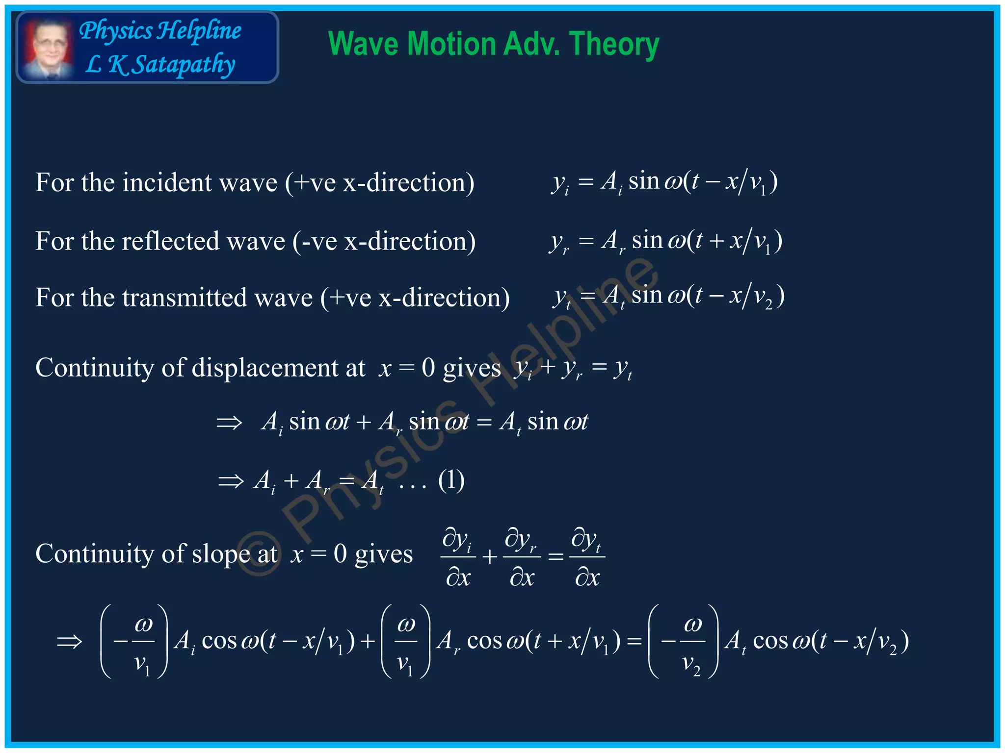 Wave Motion Theory 6/ Advanced Theory | PPT