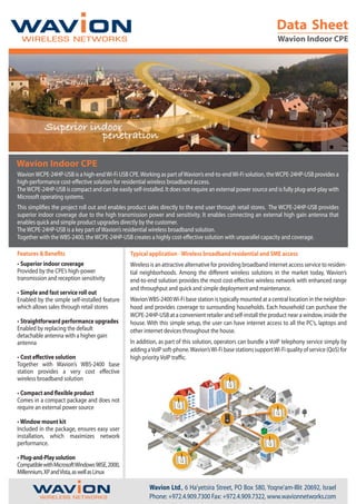 Wavion indoor cpe wcpe 24 hp-usb datasheet | PDF | Computer Peripherals ...