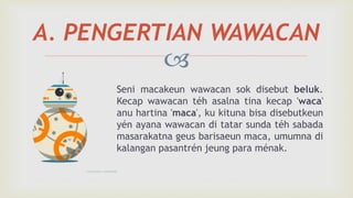 Wawacan Bahasa Sunda | PPTX