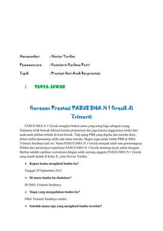 Wawancara (narasi dan tanya jawab) | PDF