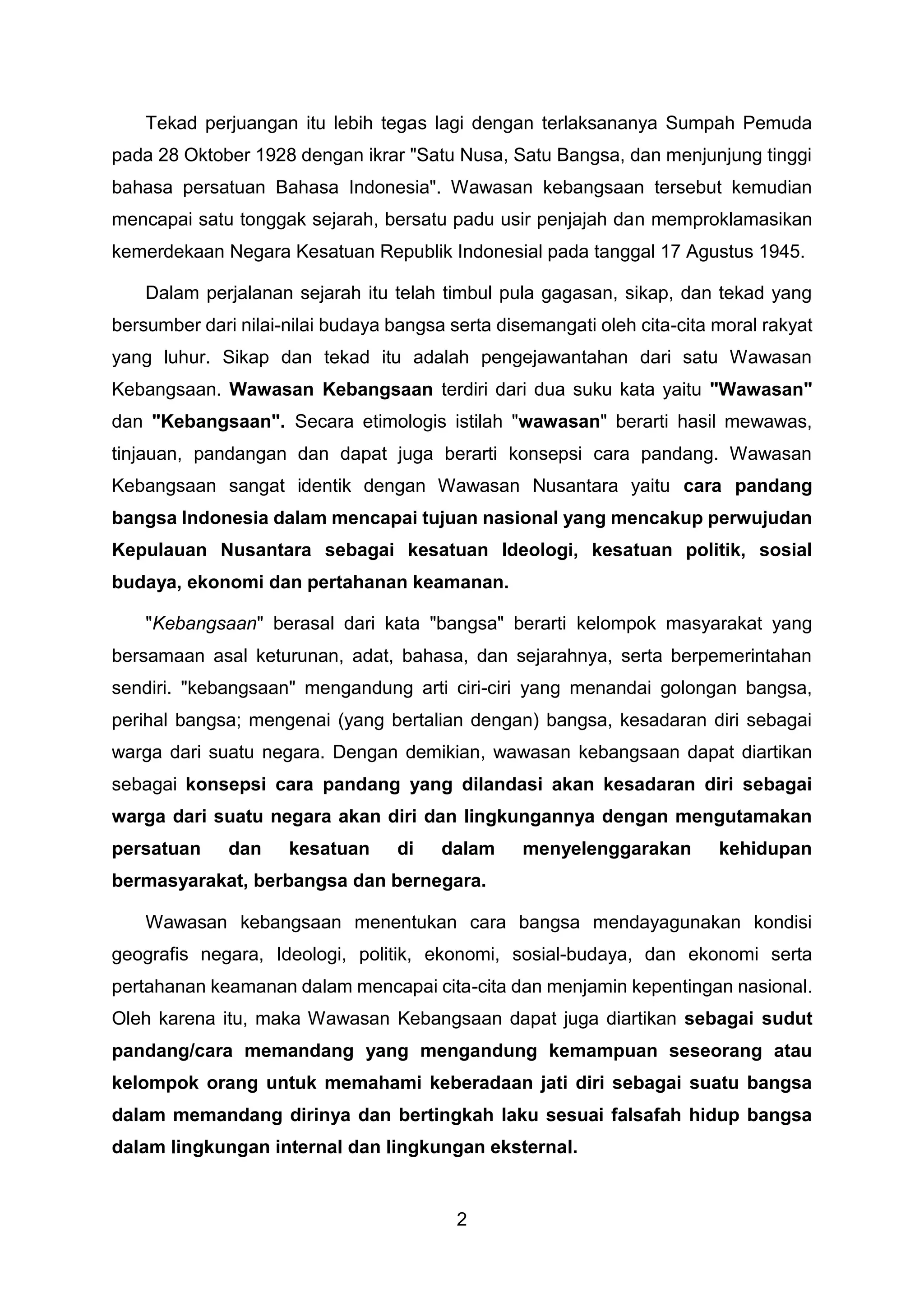 Wawasan Kebangsaan dan Cinta Tanah Air | PDF