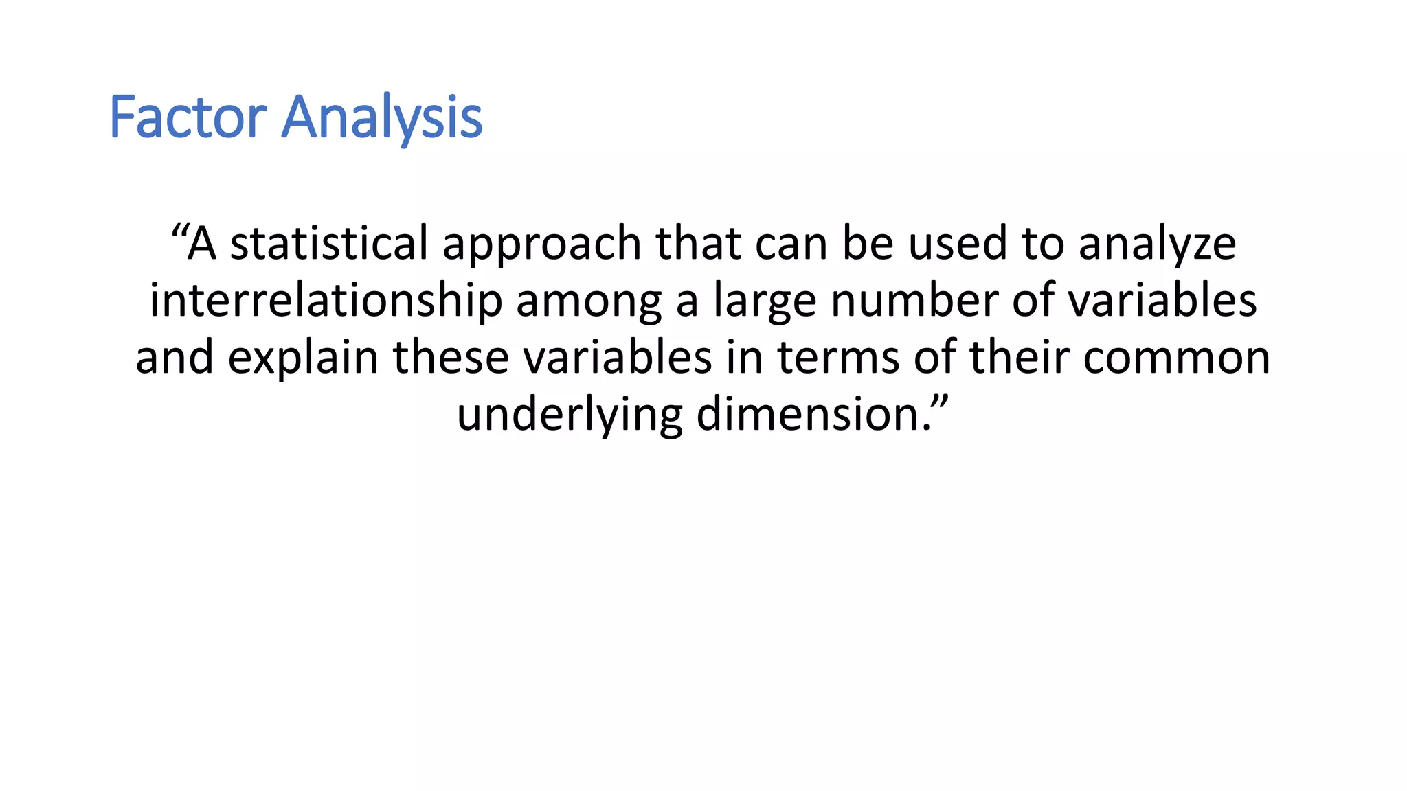 Introduction to Factor Analysis | PPT