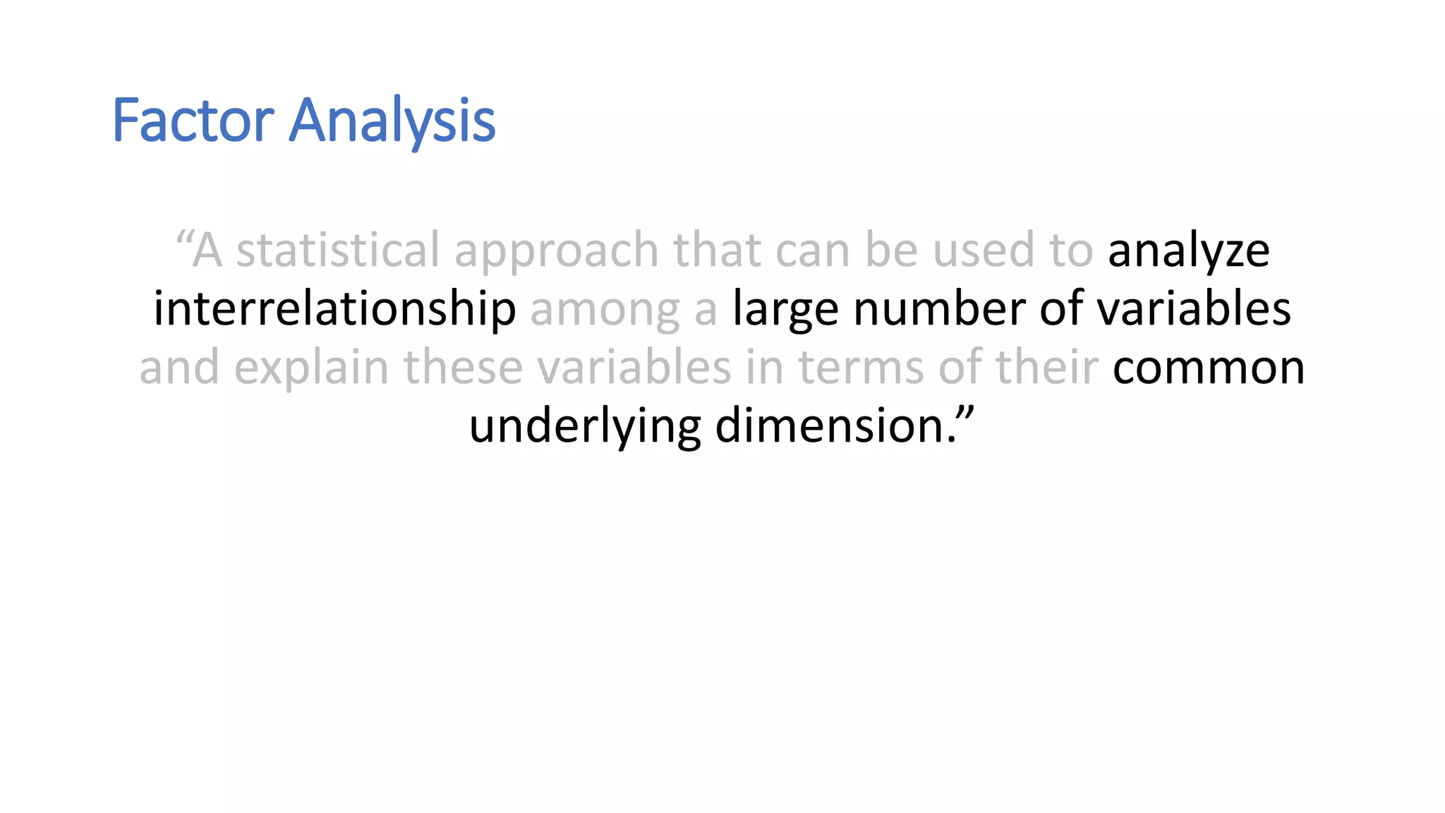Introduction to Factor Analysis | PPT