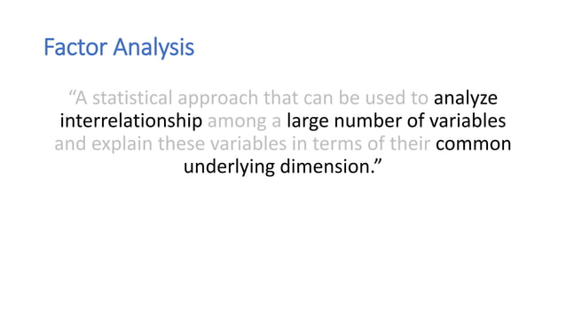 Introduction to Factor Analysis | PPT