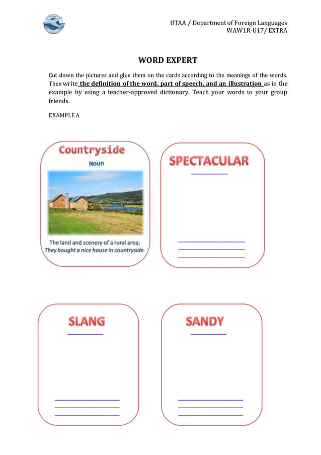 vocabulary cards | PDF