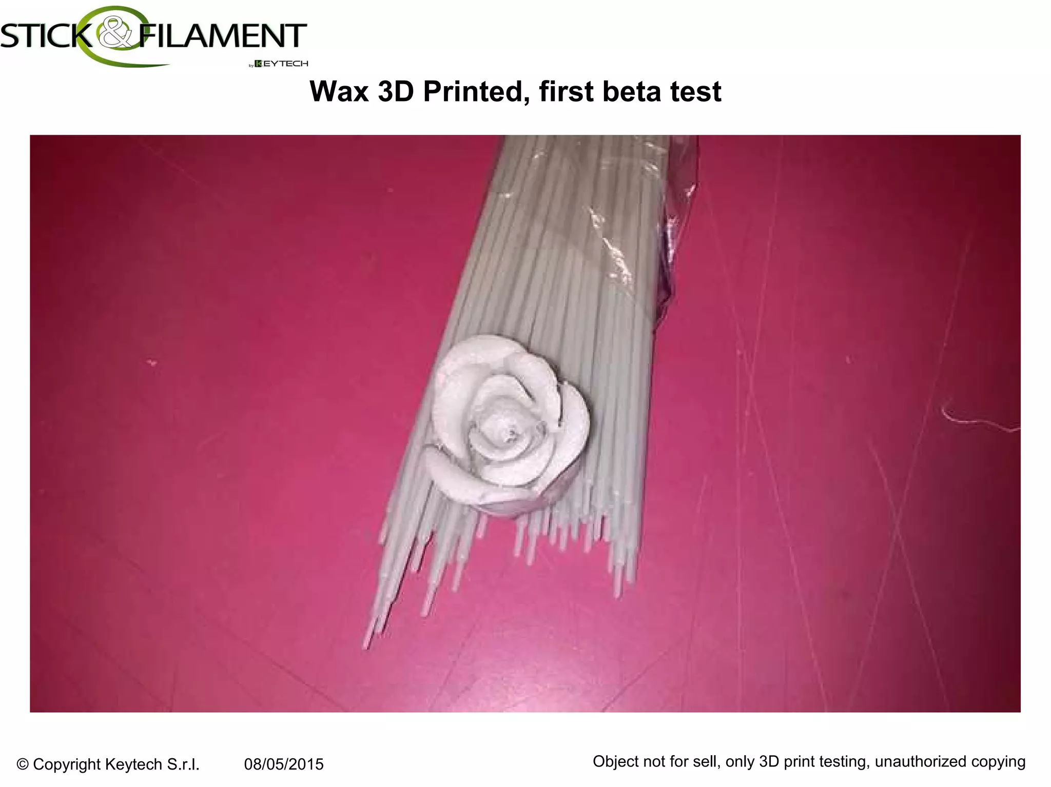 Wax 3D printed, first beta test | PPT