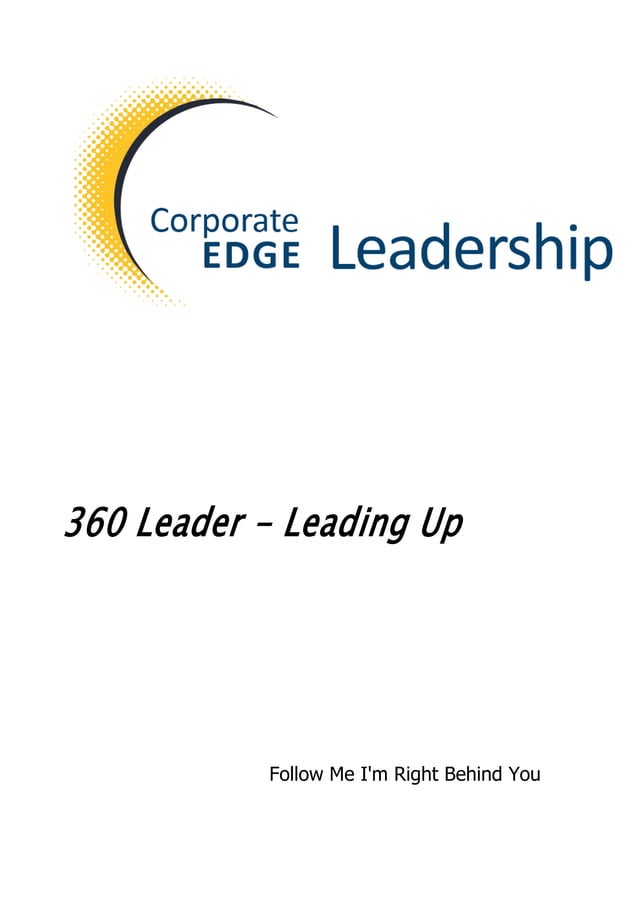 360 leader leading up session handout | PDF | Executive Leadership ...