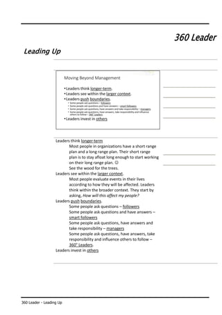 360 leader leading up session handout | PDF