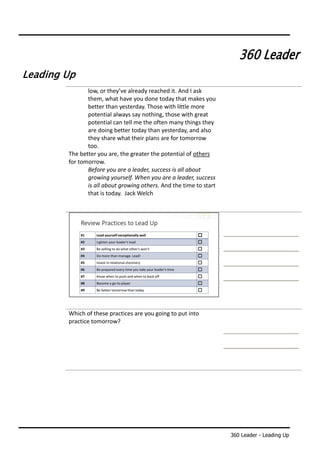 360 leader leading up session handout | PDF