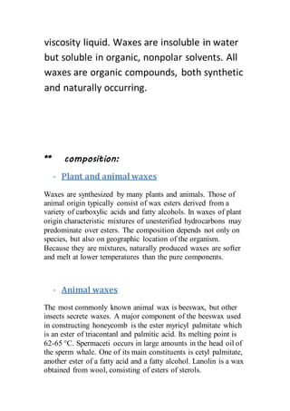 Waxes.. in details | DOCX