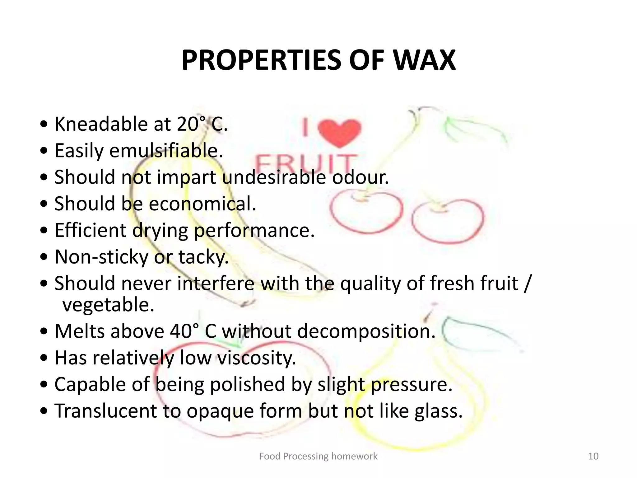 Waxing Fruits or Fruit coating | PPTX
