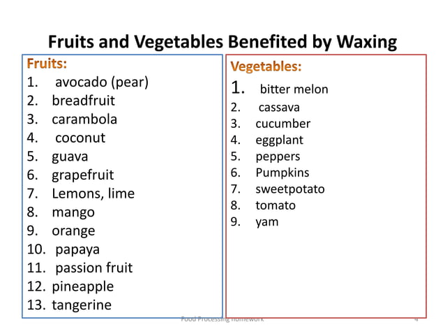 Waxing Fruits or Fruit coating | PPTX