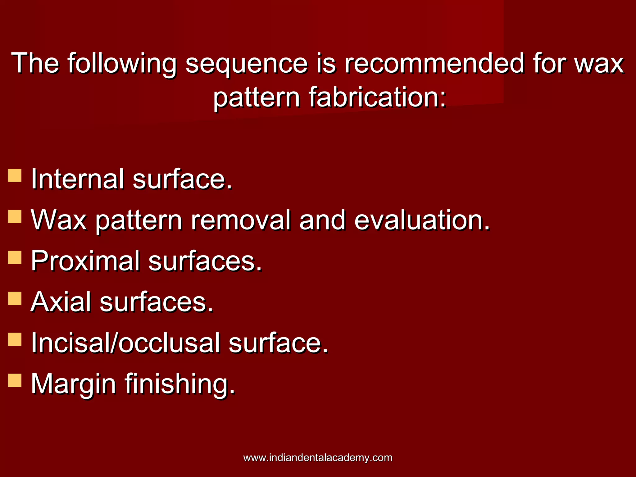 Wax patterns/ dental implant courses | PPT