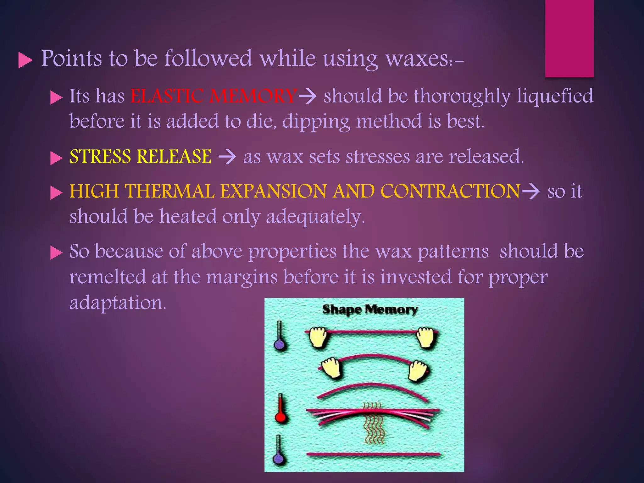 Wax patterns fabrication for fixed partial dentures | PPTX