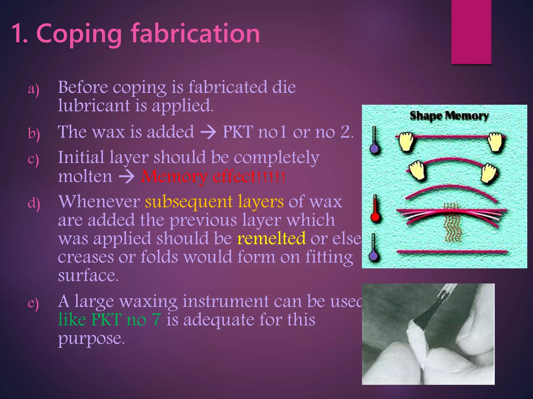 Wax patterns fabrication for fixed partial dentures | PPTX