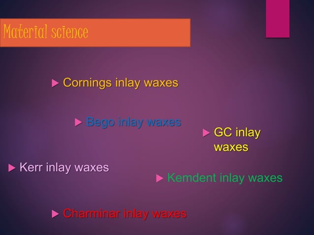 Wax patterns fabrication for fixed partial dentures | PPTX | Oral care ...